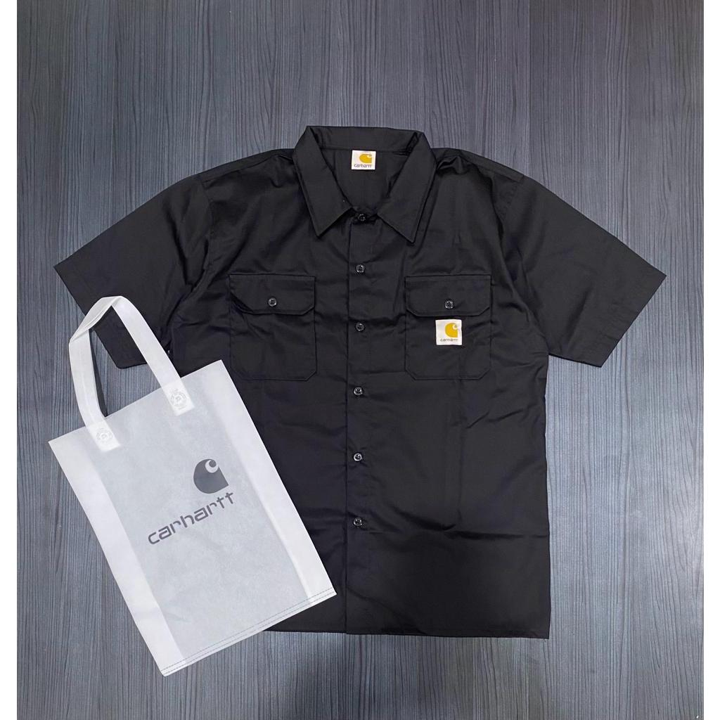 KEMEJA HITAM Workshirt Carhartt Shirt Black Short Sleeve Men's Shirt ...