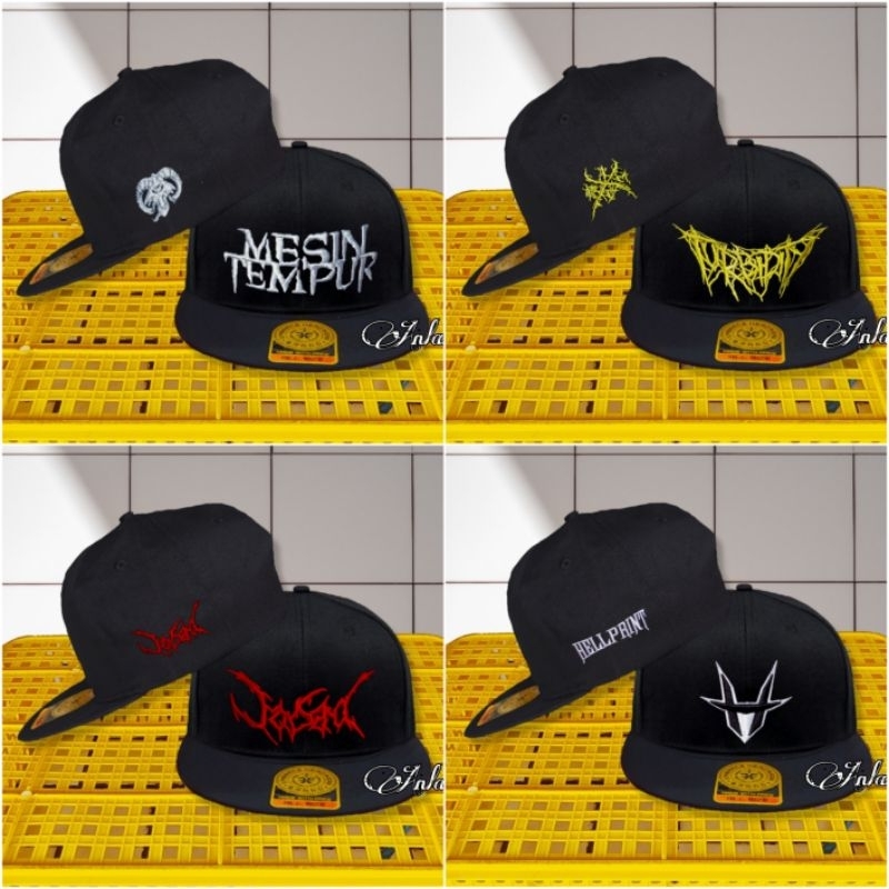 Men's Metal Snapback Hat Embroidered Premium Metal Band Logo | Shopee ...