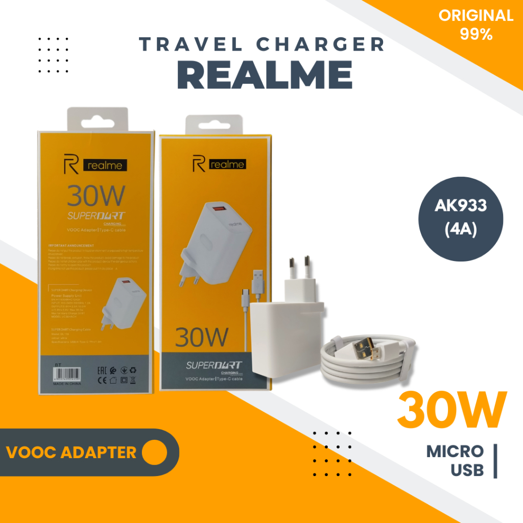 Realme 30W Super Vooc Fast Charging Type C VC56HAEH Charger | Shopee ...