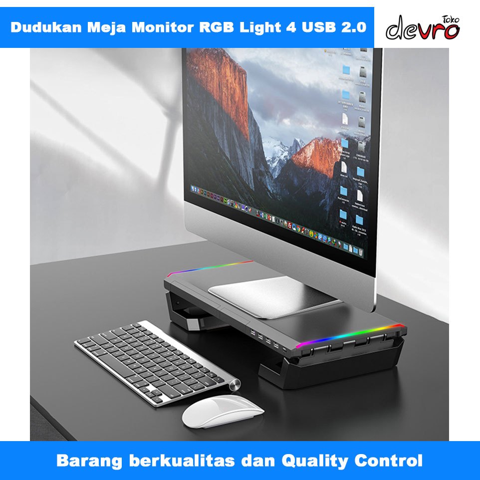 Rgb Monitor Stand Desk Stand with 4 USB 2.0 HP Stand - ICE COOREL T1 ...