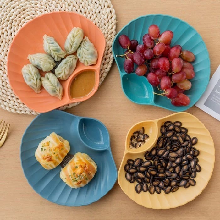 2 in 1 Shell Plate 2 in 1 Plastic Plate Shell Shaped Snack Plate ...