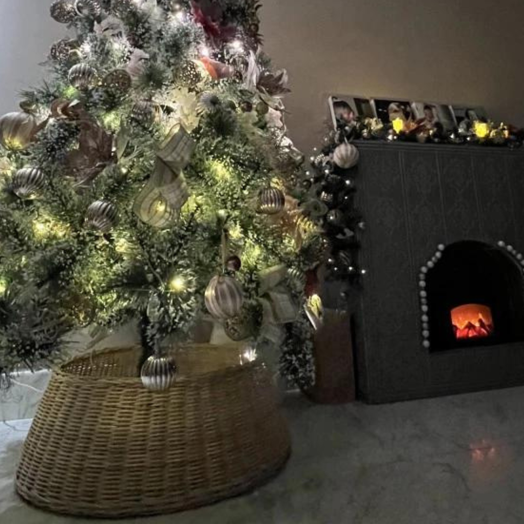 Large rattan christmas tree base, rattan christmas tree collar | Shopee ...