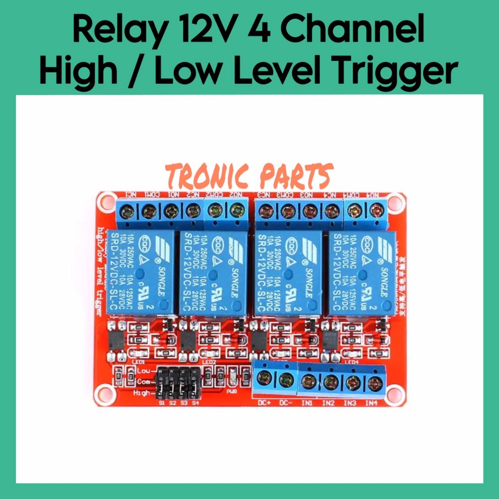Relay 12V 4 Channel Module High / Low Level Trigger Opto Insulation 4CH ...