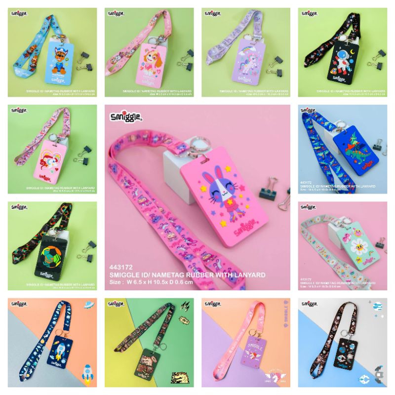 Smiggle bag tag card holder with lanyard/3D Smiggle Name tag+rope ...