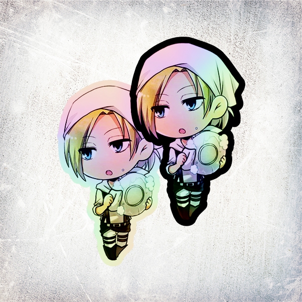 Anime CHIBI ANNIE LEONHART ATTACK ON TITAN HOLOGRAM STICKER (SHINGEKI ...
