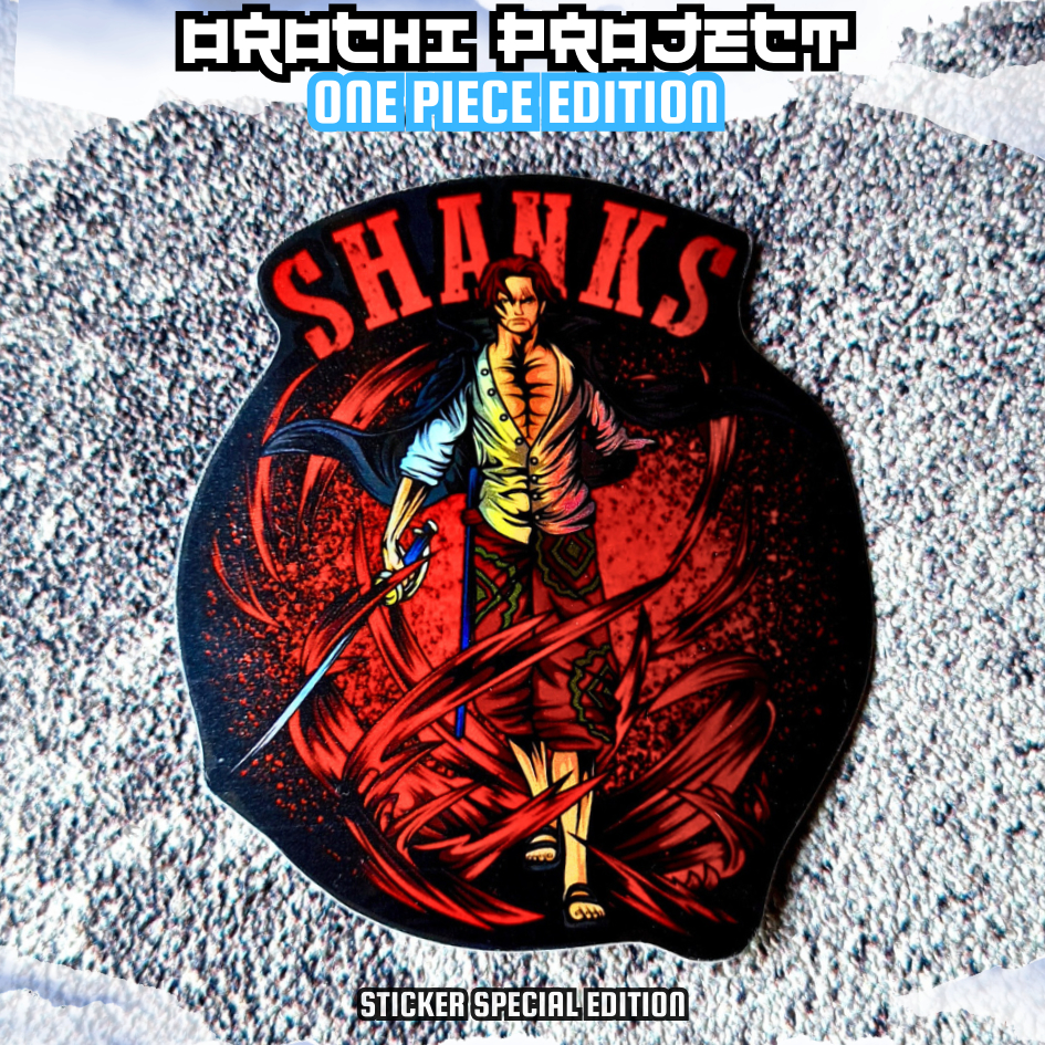 Sticker Anime Yonkou Shanks One Piece Hologram Glossy Waterproof HP ...