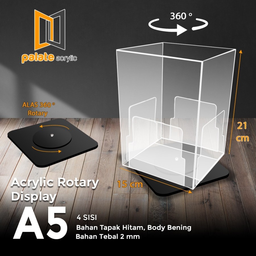 Acrylic Swivel Display/4-Sided A5 Turntable Brochure Stand | Shopee Philippines