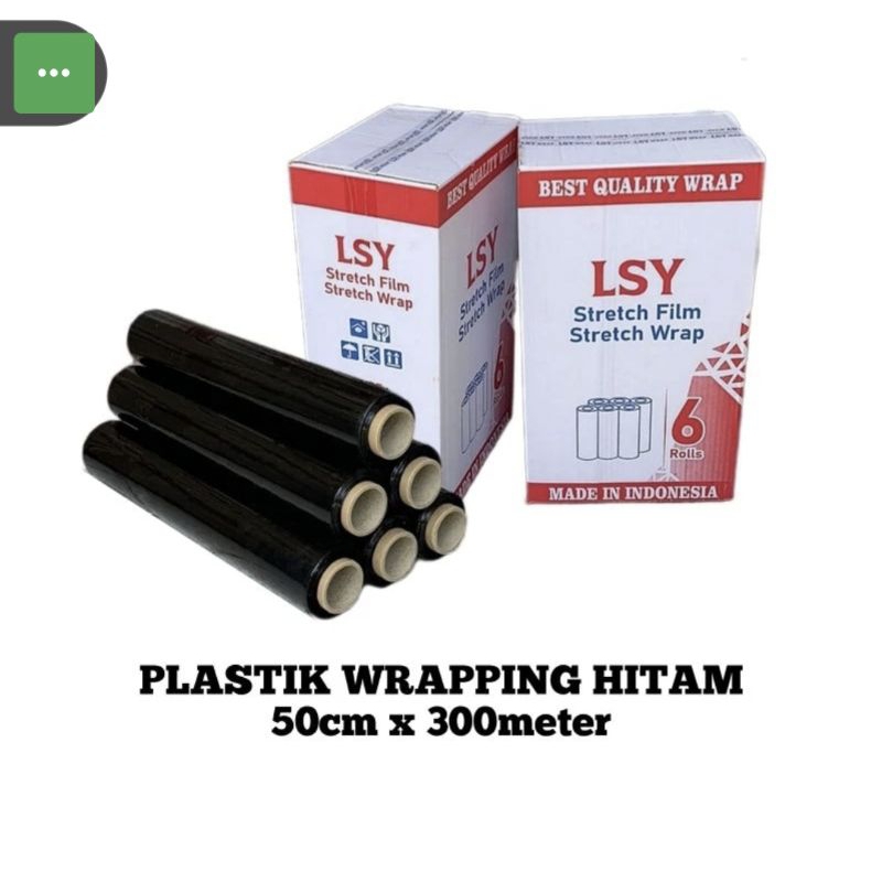 HITAM Black Stretch film, black plastic wrapping 50cm x 300M | Shopee ...