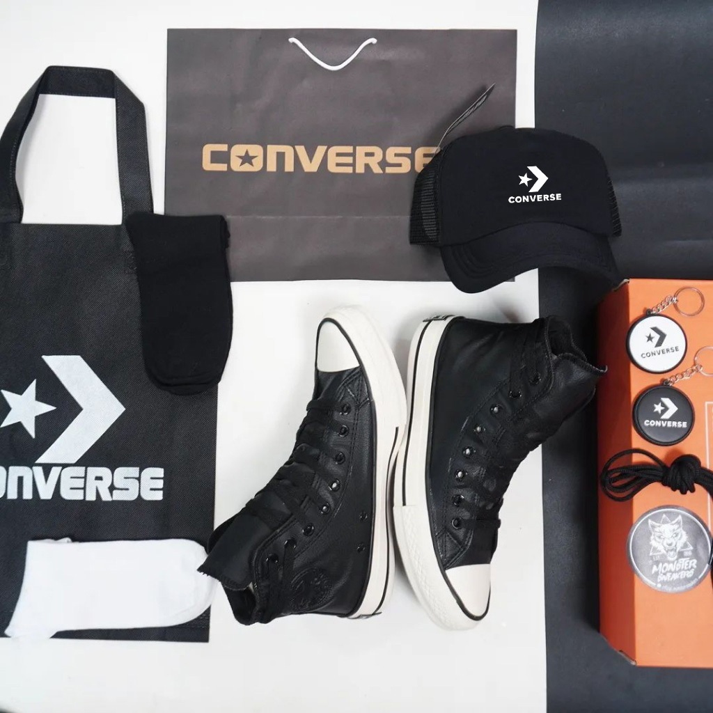 Leather Package 100% Converse Chuck Taylor All Star High Leather Black ...