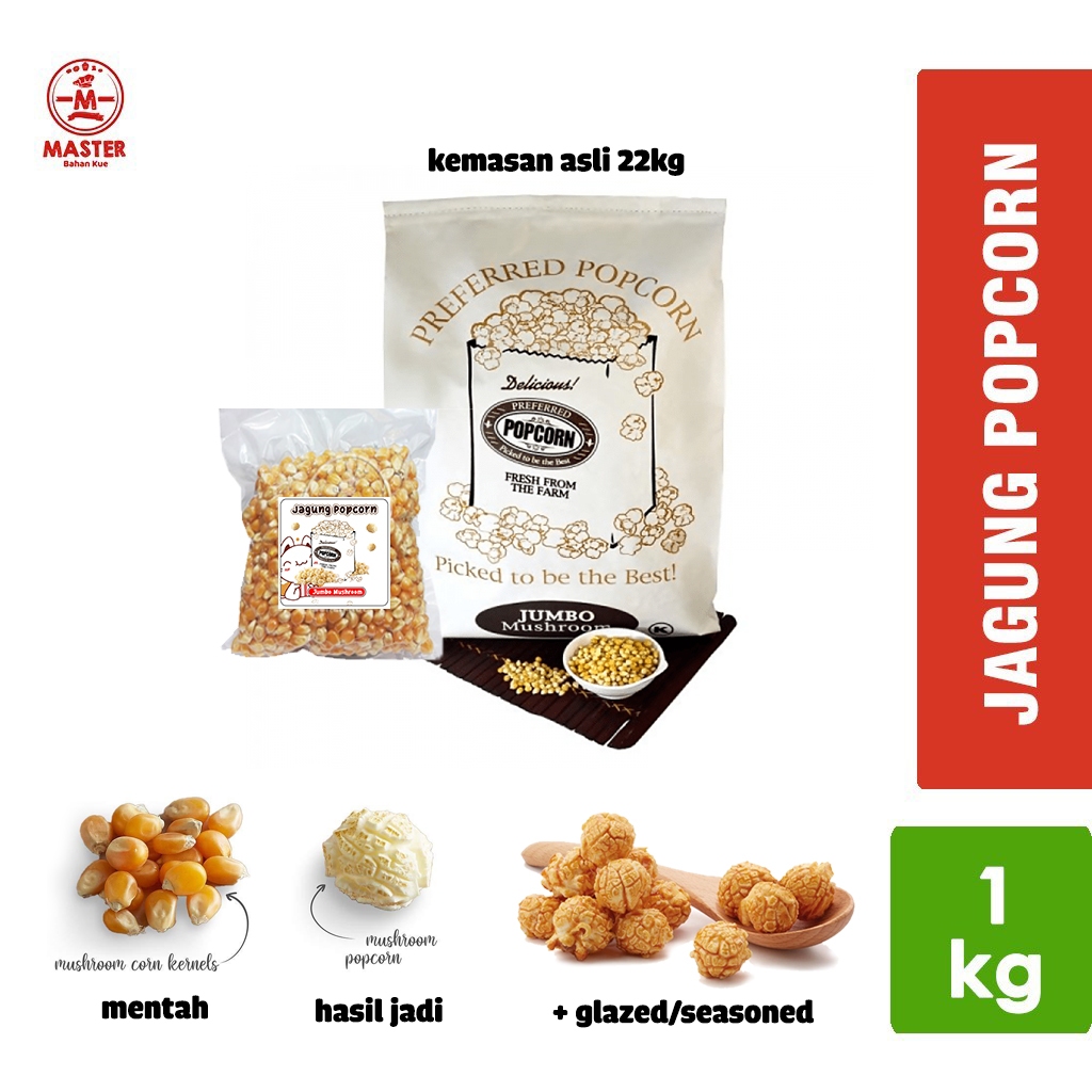 Jumbo Mushroom Popcorn Corn USA / Popcorn Corn Seeds [1 Kg] | Shopee ...