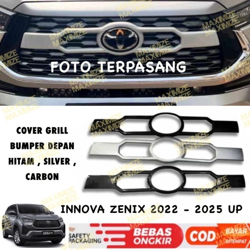 Front Grill Cover List INNOVA Zenix 2023 2024 2025 Black Silver Carbon ...