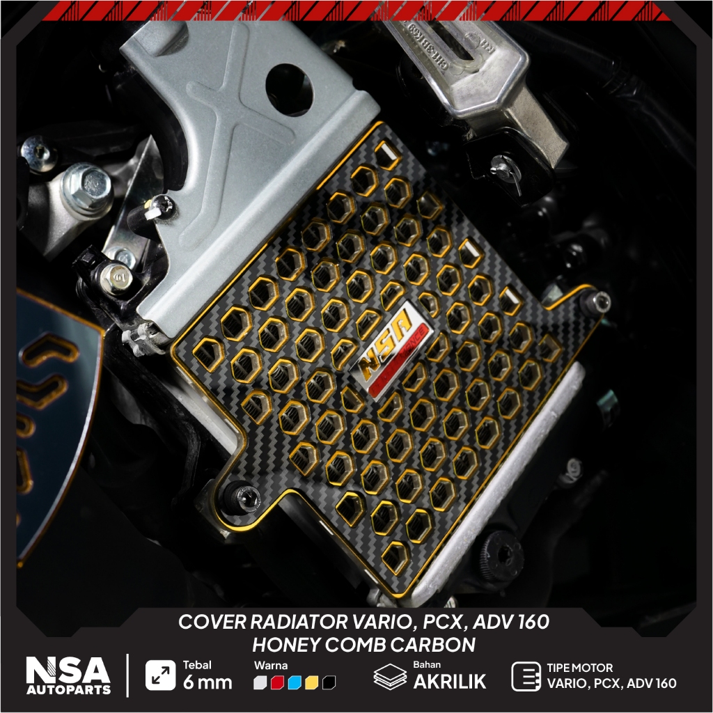 HONEY COMB SERIES RADIATOR COVER VARIO 125/150/160, ADV 150/160, PCX ...