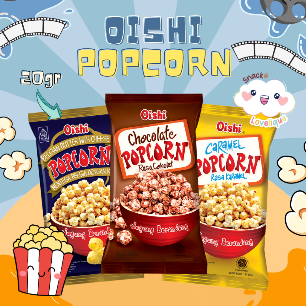 Oishi Popcorn 20g All - Variant (Chocolate/Caramel/Belgian Butter ...