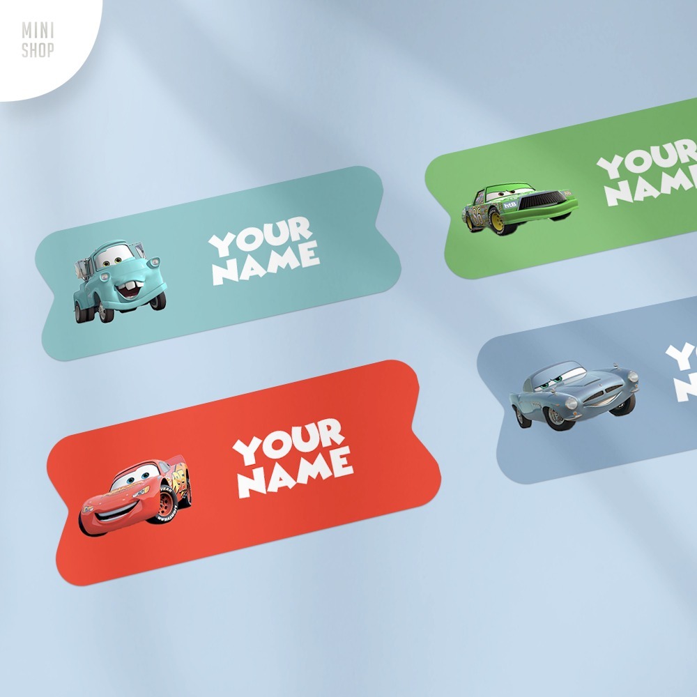 Custom Waterproof Cars Name Stickers (Working Mcqueen Tow Mater Coc ...