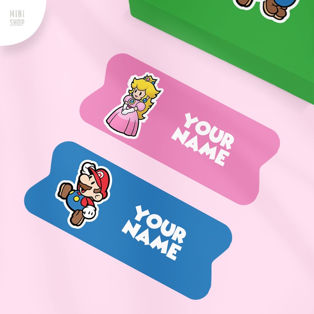 Custom Waterproof Mario Princess Peach Name Stickers | Shopee Philippines