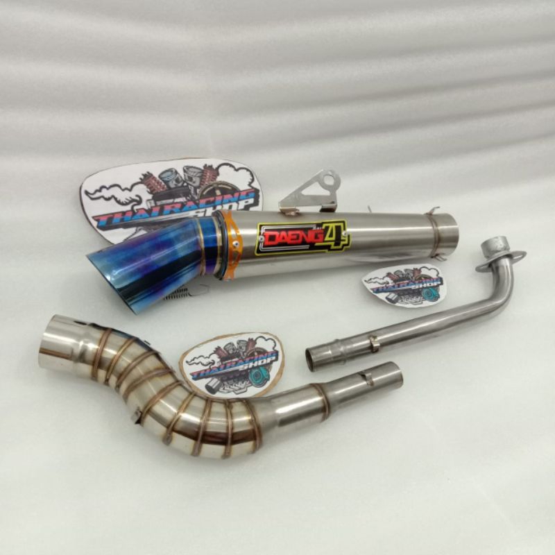 Daeng Sai4 conical exhaust open pipe xrm 125 wave fury rs125 raider j ...