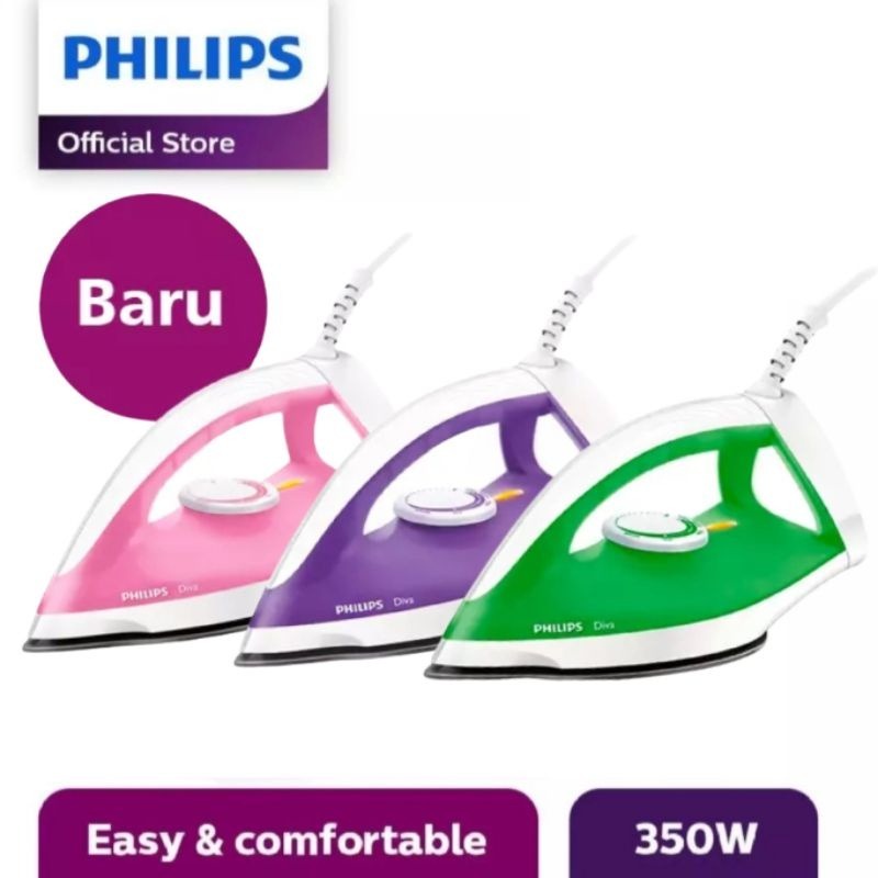 Philips IRON TYPE GC-122 / DRY IRON GC122 DIVA IRON / 2 YEAR GUARANTEE ...