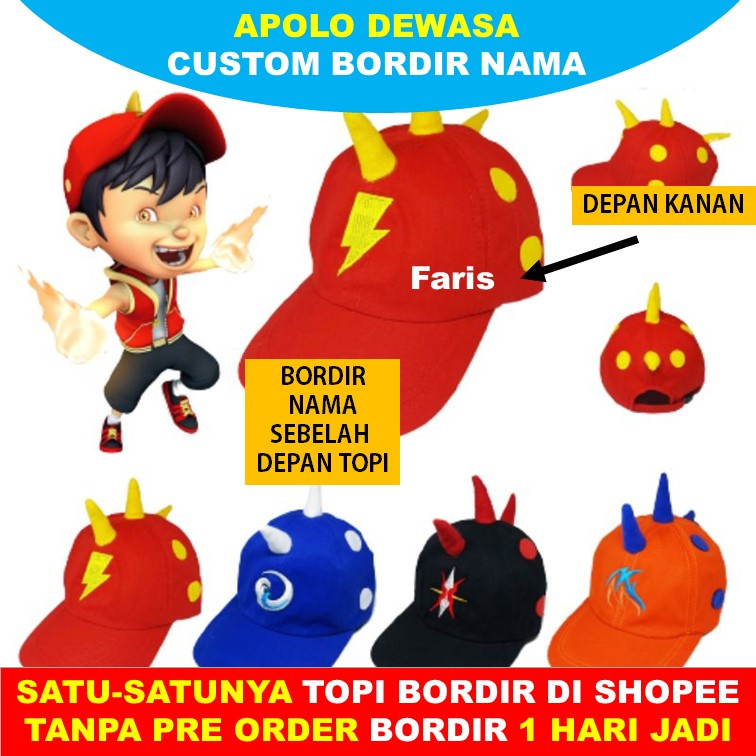 Children's Baseball Cap with Boboiboy Character Model Can Embroider ...