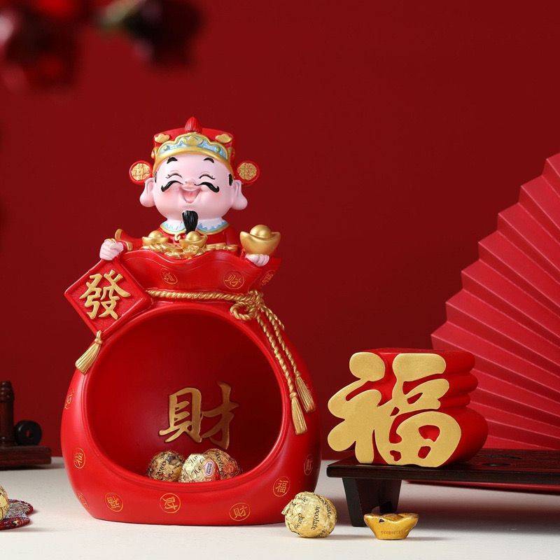 Caishen Storage Lucky Display Caisen Candy Storage CNY 2024 Chinese New ...