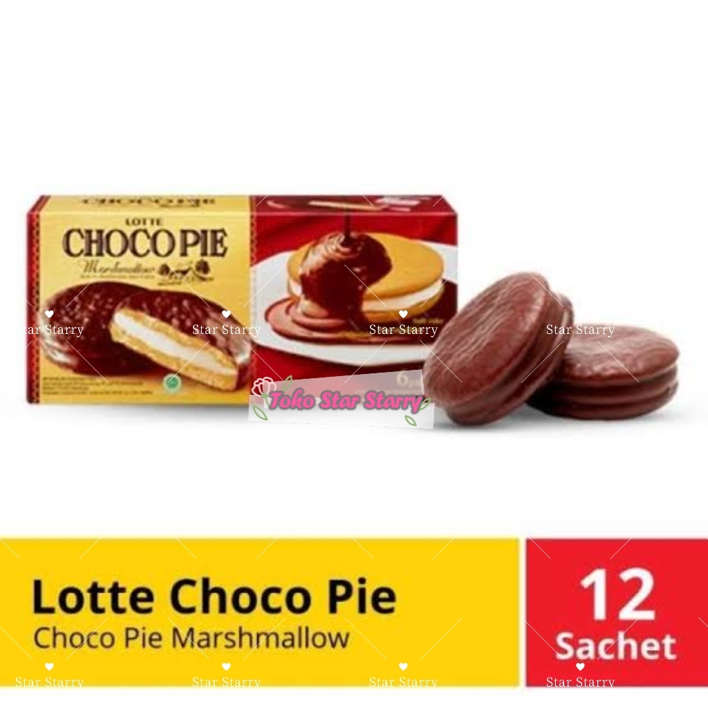 [Per Box] Lotte Marshmallow Choco Pie 28gram 1 box contains 12 pcs Pie ...