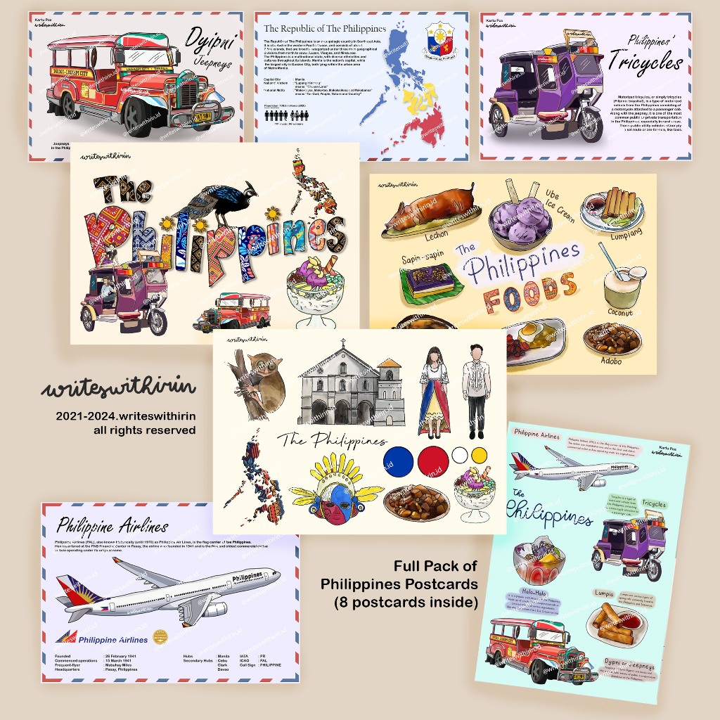 (writeswithirin) Full Pack of the Philippines Postcard (8 Postcards ...