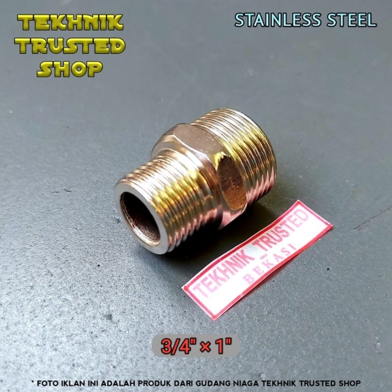 Double nepel NPT Male MB 1/2 x 1" MB Outer thread STAINLESS sock ...