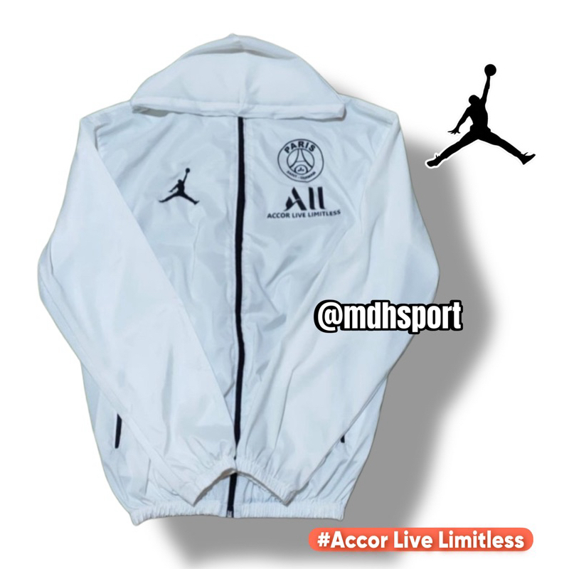 PSG WHITE WATERPROOF/WATERPROOF TRAINING PARACHUTE JACKET | Shopee ...