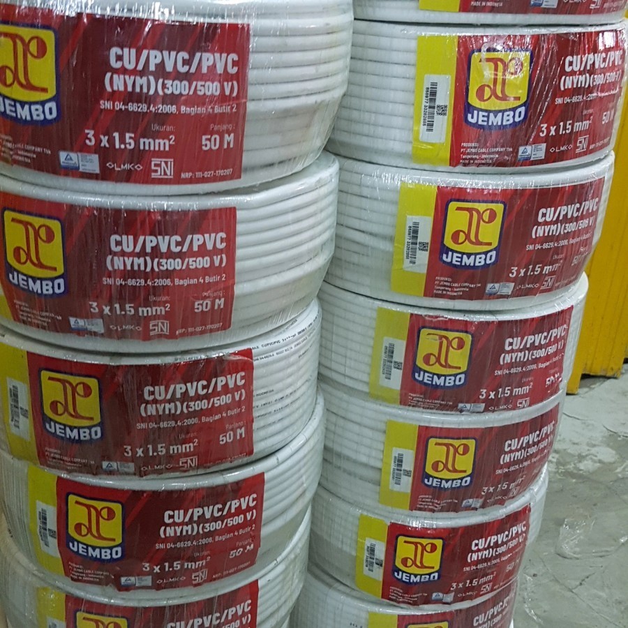 NYM Single Electrical Jembo Cable 3x1.5 / 3x1.5 Per Meter | Shopee ...