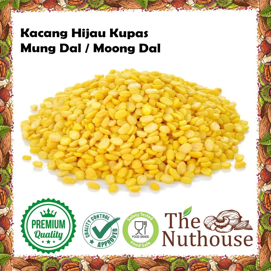 HIJAU 250gr Green Beans PEELED WITHOUT SKIN / Mung Dal / Moong Dal ...