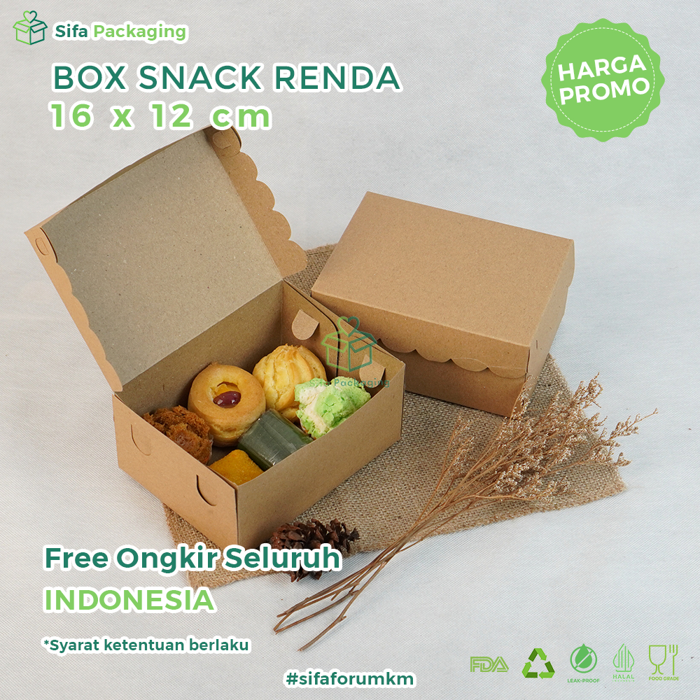 Snack Box 16x12 Kraft Cake Box Lace Snack Donut Cake Box | Shopee ...
