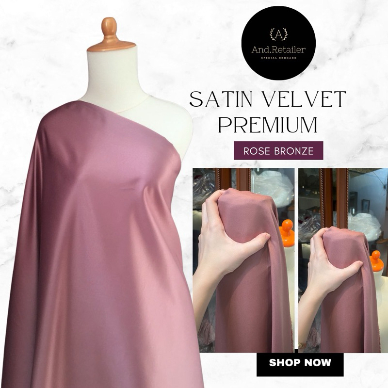 Rose Bronze Premium Velvet Satin Fabric, Uniform Furing Material, Can ...