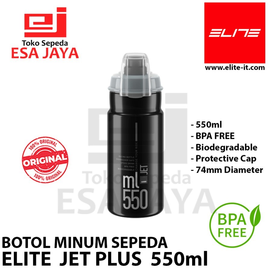 Elite Jet Plus 550ml Bidon Drinking Bottle 550 BPA FREE Original Bicycle Jetplus | Shopee ...