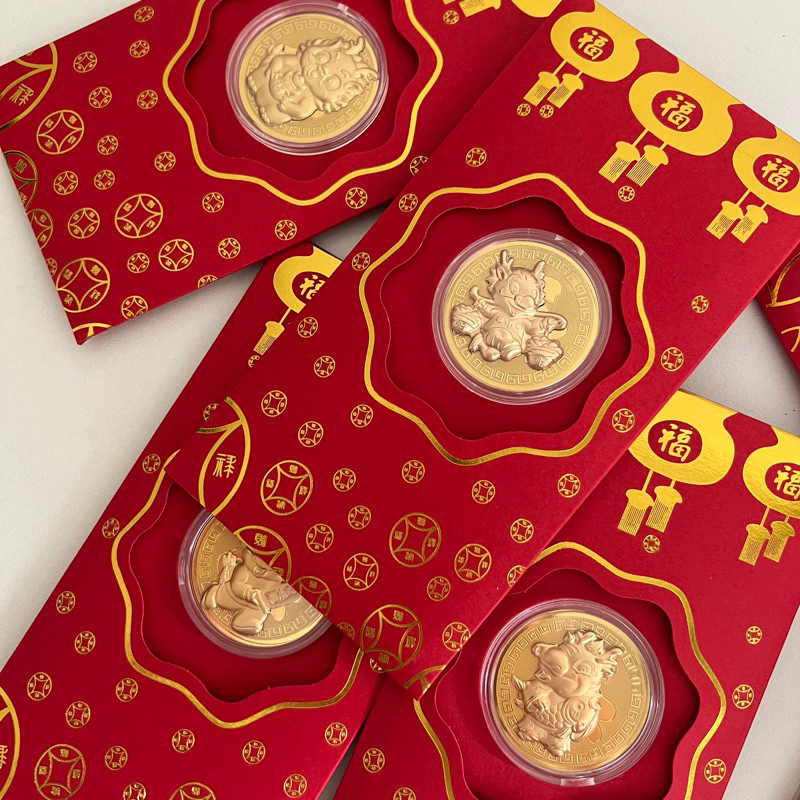 Premium Gold CERTIFICATE ANGPAO IMLEK 2024 DRAGON Gold Gold Coin ...