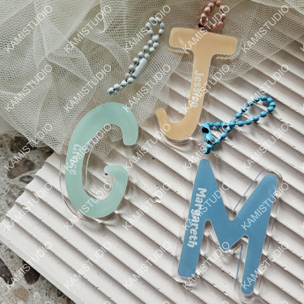 GANTUNGAN Dark PASTEL ALPHABET ACRYLIC TAG/ HAMPERS HANGER / INITIAL ...