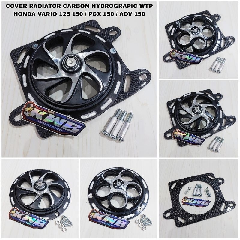 Carbon wtp radiator Cover aluminum rotary spinner set honda vario 125 ...