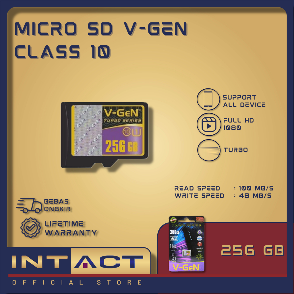 MicroSD V-GeN Turbo Series 256GB 512GB 1TB NA Plus Adapter Class10 ...