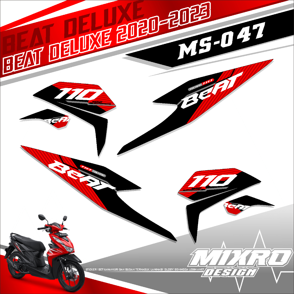 Striping STICKER HONDA BEAT DELUXE 2020-2024 COOL MOTORCYCLE LIST MIXRO ...