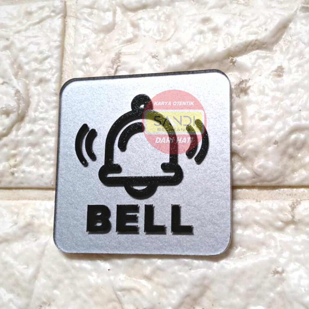 Acrylic Sign - SILVER Bell - Home Bell Signage / Bill Waiter Table Bell ...