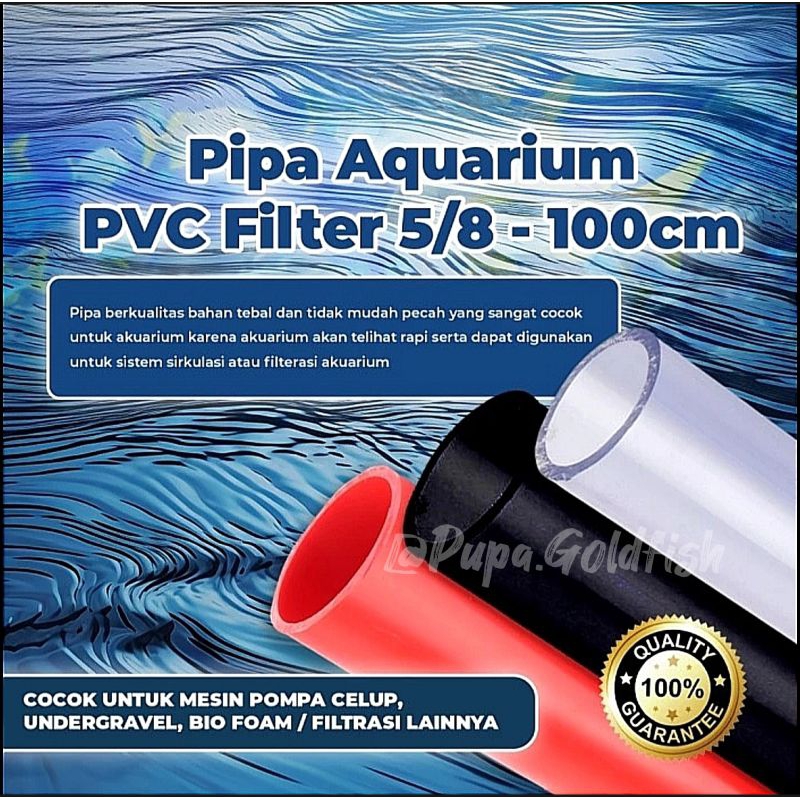 HITAM MERAH Black And Red Aquarium Pipe PVC Filter 5/8 - 100cm | Shopee ...