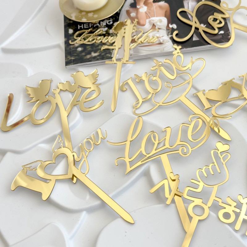 Love WRITING ACRYLIC CAKE TOPPER FOR VALENTINE, BIRTHDAY, ANNIVERSARY ...