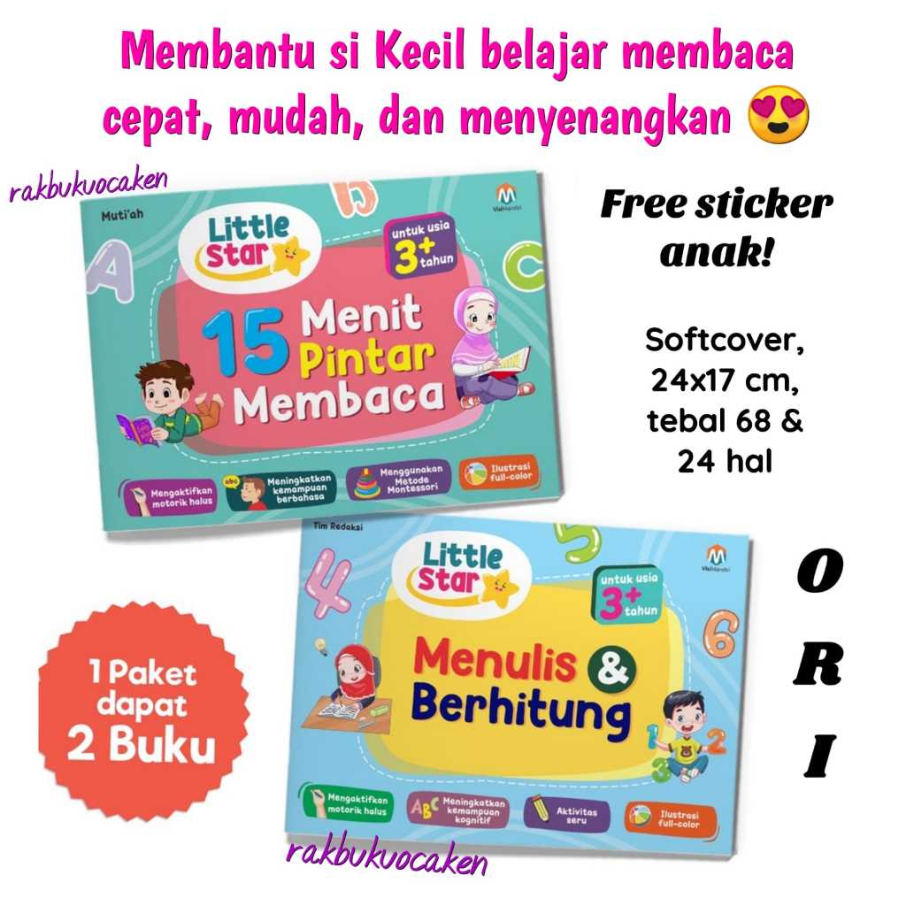 Little Star Book 15 Minutes Smart Reading Writing Counting (1 Package ...