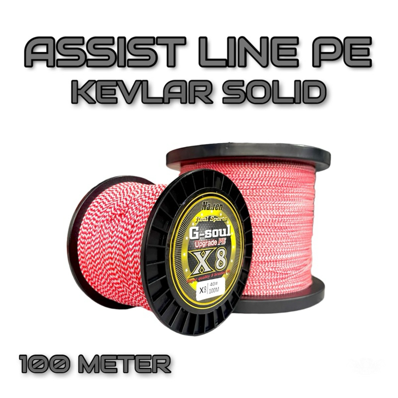 PUTIH MERAH Sailor Assist Line Pe X8 Kevlar Solid Assist Hook Red White ...