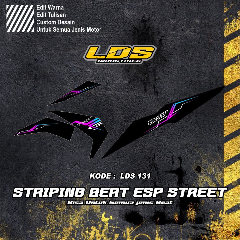 BEAT ESP Striping Sticker - BEAT ESP Motorcycle Variation Striping Sticker Racing Motif Beat ...