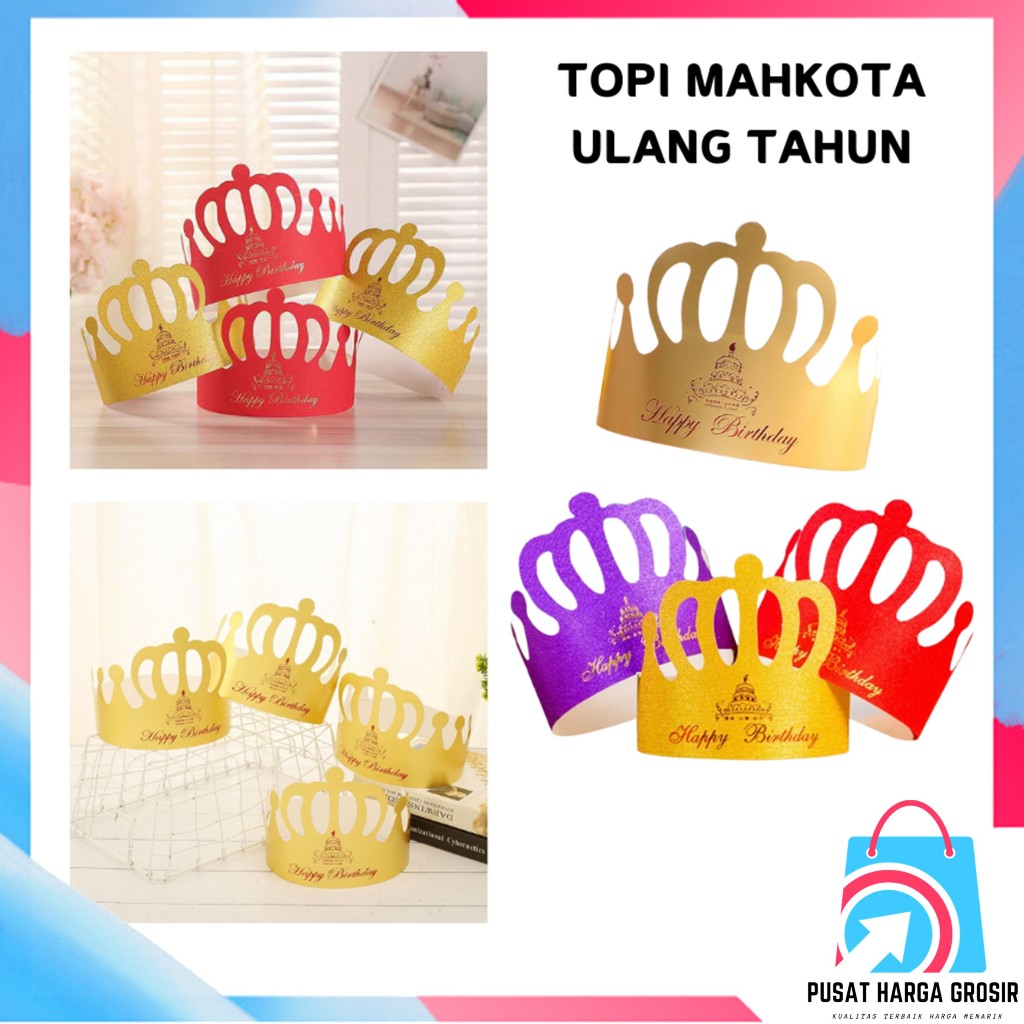 PHG - Adult Gold Cardboard Children's Birthday Crown Hat Birthday ...