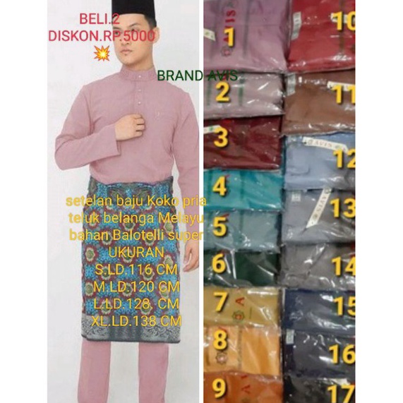 Mall SET KOKO Malay Shirt TELUK BELANGA Men's KOKO Shirt Suit Long ...
