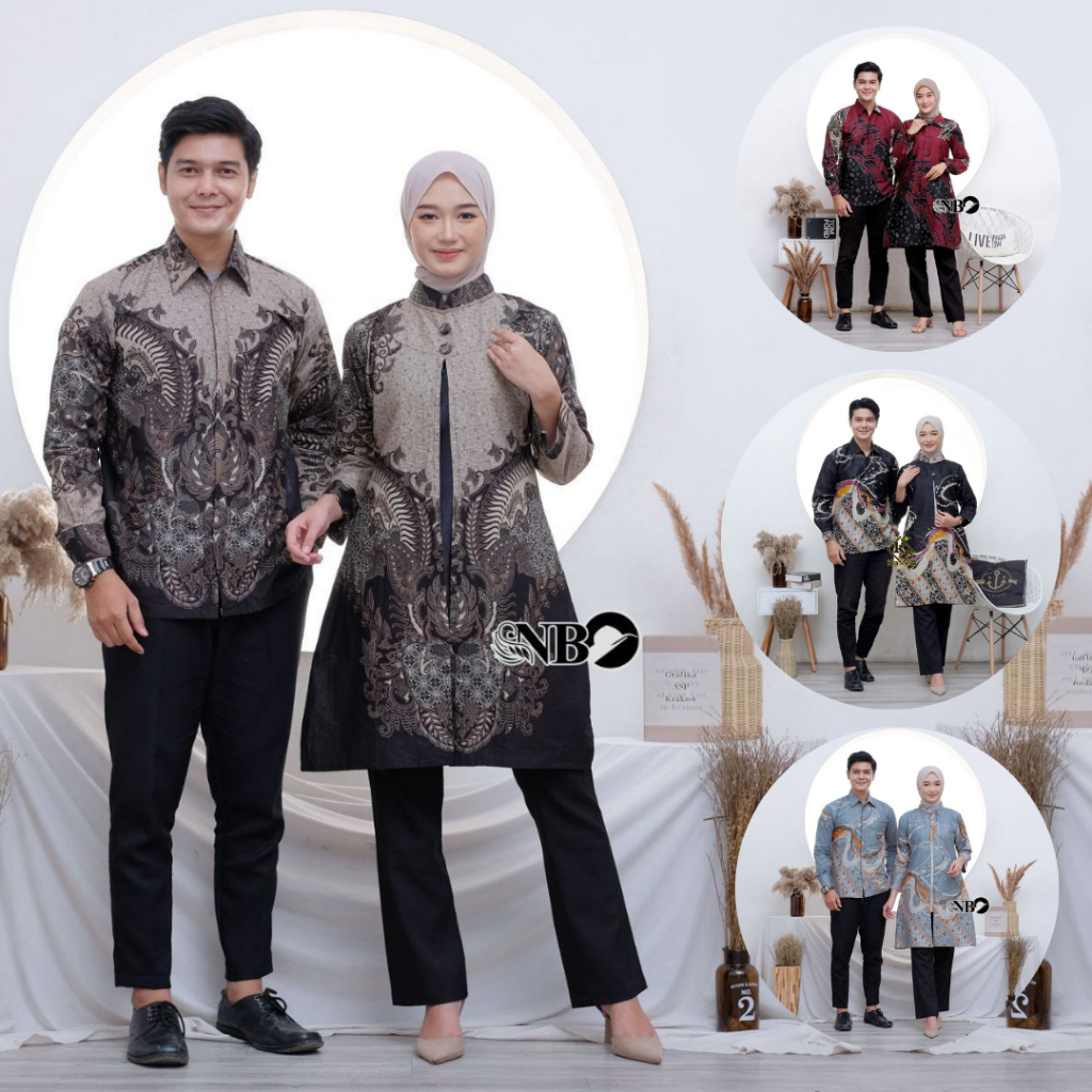 KEMEJA Batik Couple (Batik Langit) - Batik Couple Shirt Tunic Side ...