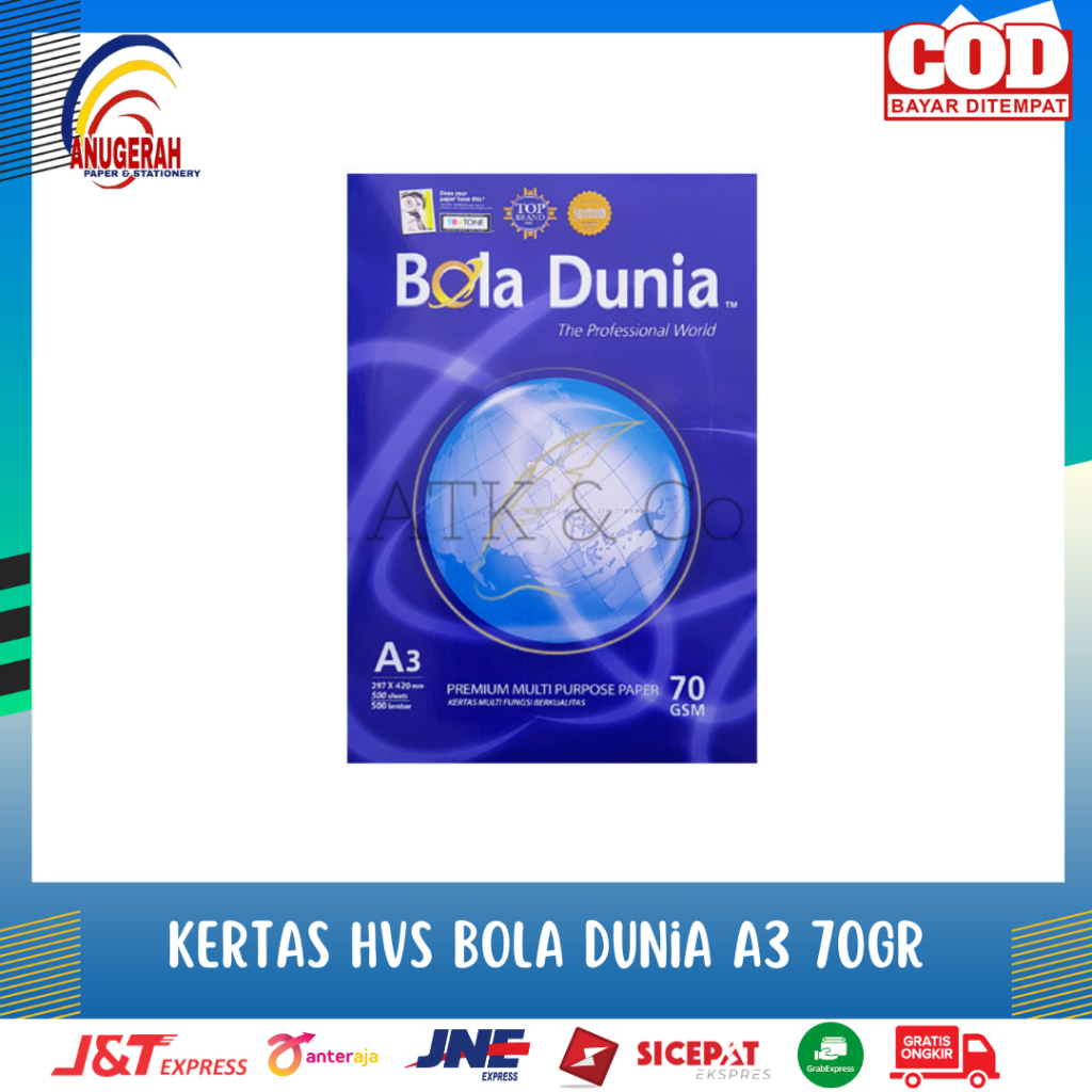 WORLD BALL HVS A3 70GR 29,7X42CM (RIM) | Shopee Philippines