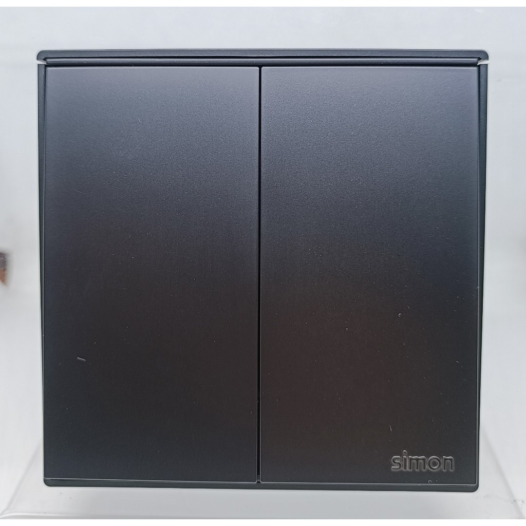 Simon E6 BLACK DOFF/MATT BLACK SWITCH Series 2 GANG 1 WAY SWITCH/DOUBLE ...