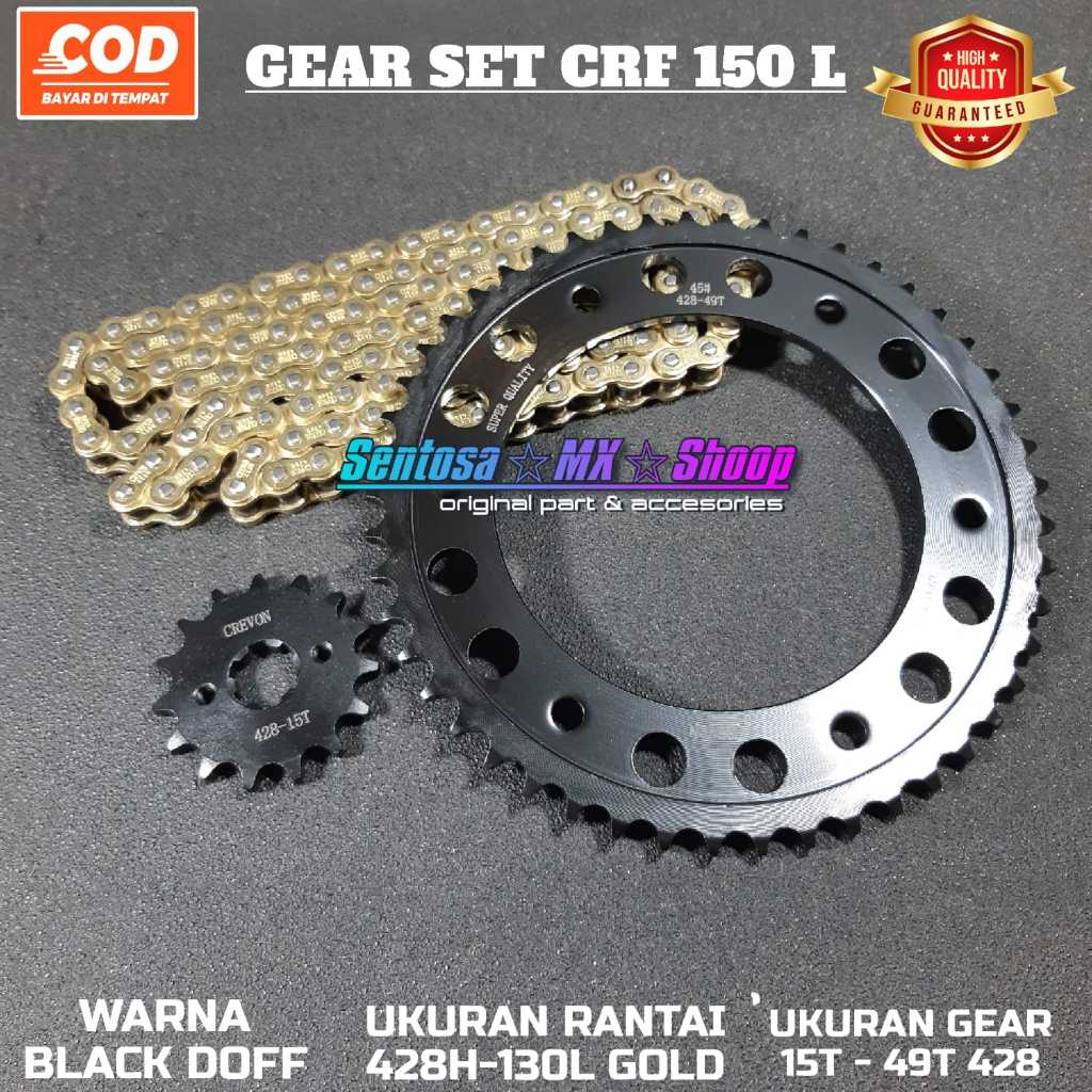 GEAR SET / GIR / COMPLETE PULLING GEAR CRF 150 L SIZE 15 - 49T CHAIN ...