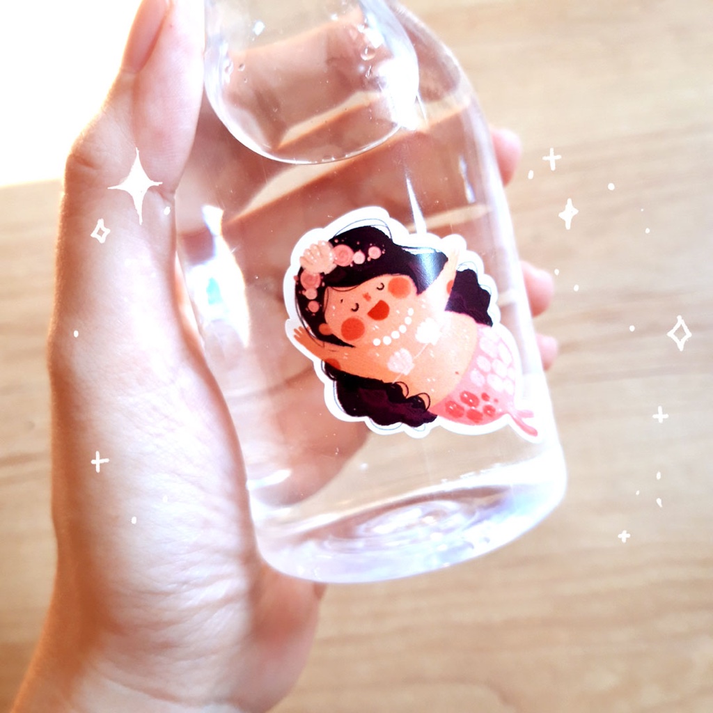 Cute fat mermaid label Sticker | Shopee Philippines